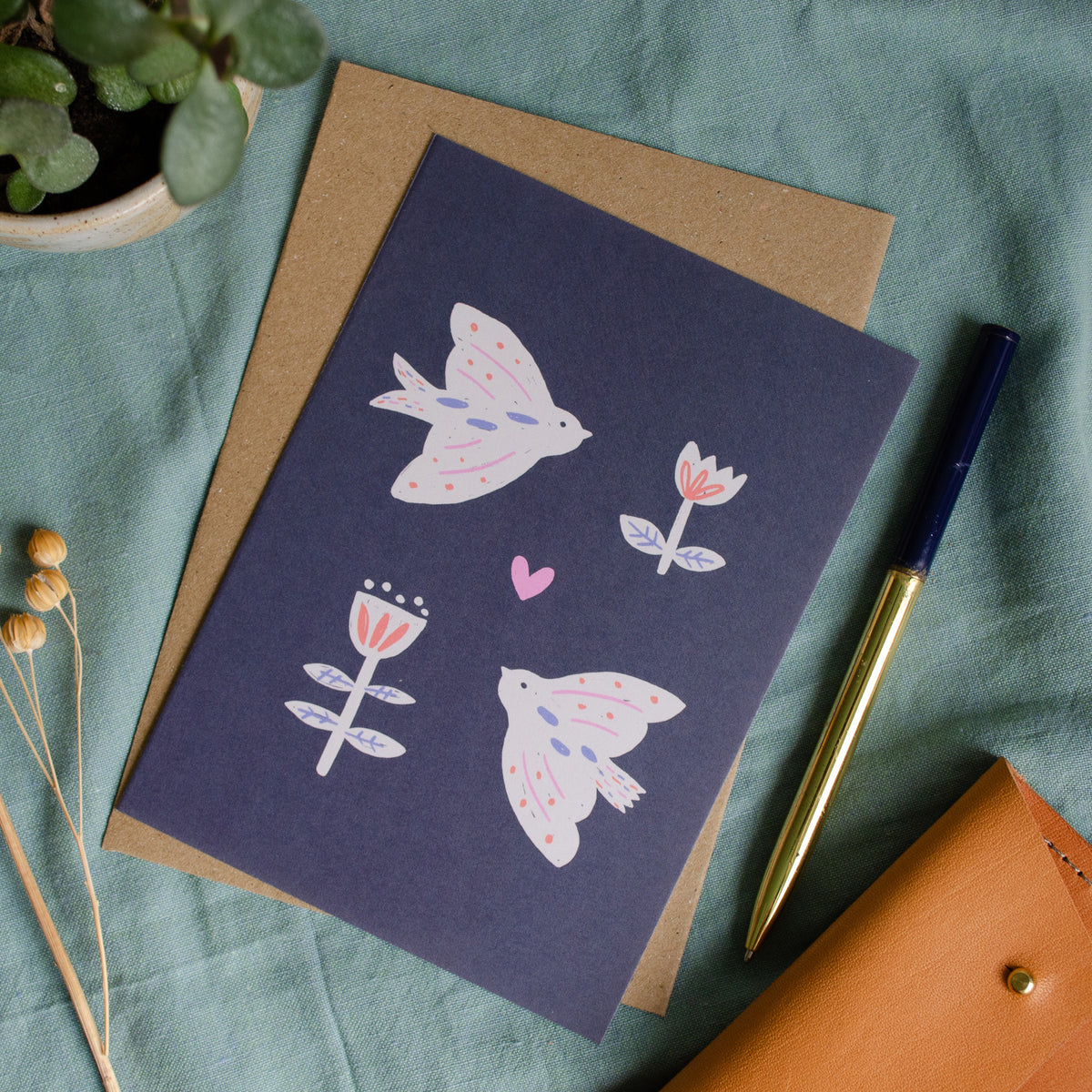 Navy Doves Card – Studio Lowen